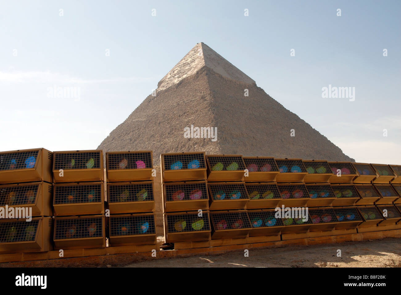 Lighting rig for the sound and light shows at the Pyramid of Chephren ...