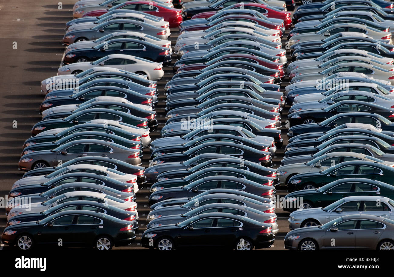 The car storage area of the Jaguar car plant in Castle Bromwich in the ...