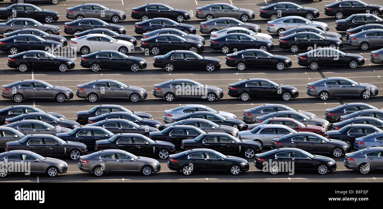 The car storage area of the Jaguar car plant in Castle Bromwich in the ...