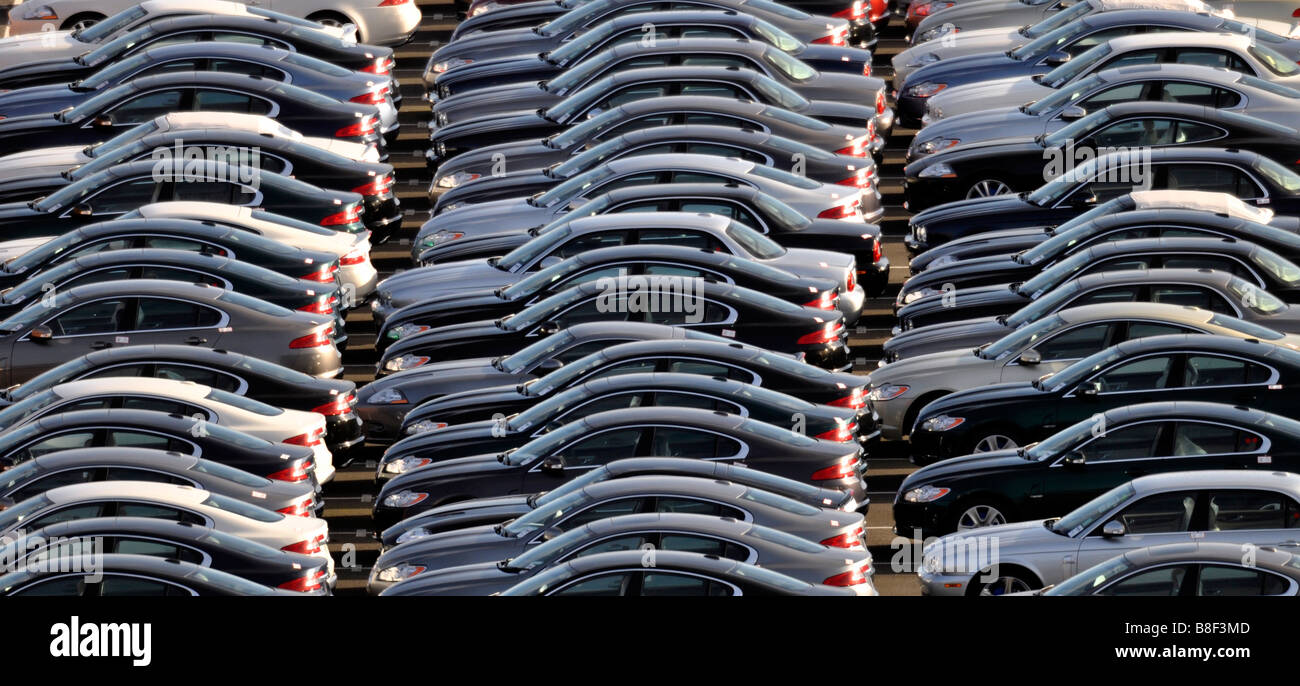 The car storage area of the Jaguar car plant in Castle Bromwich in the ...
