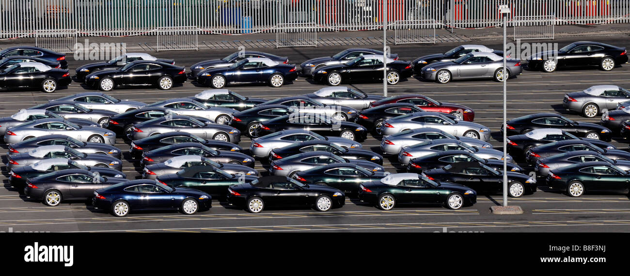 The car storage area of the Jaguar car plant in Castle Bromwich in the ...