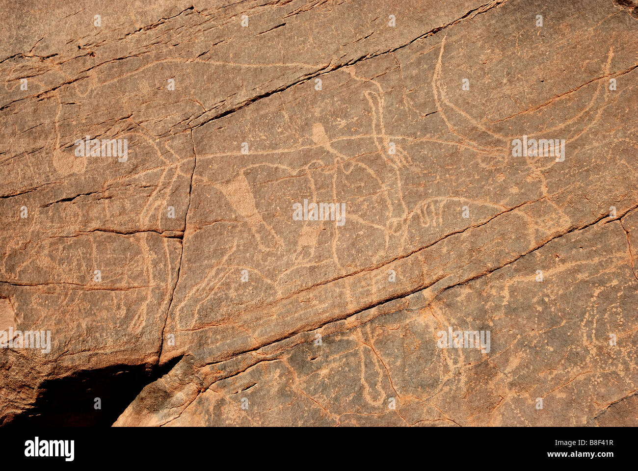 Rock engravings in In Awiss Stock Photo - Alamy