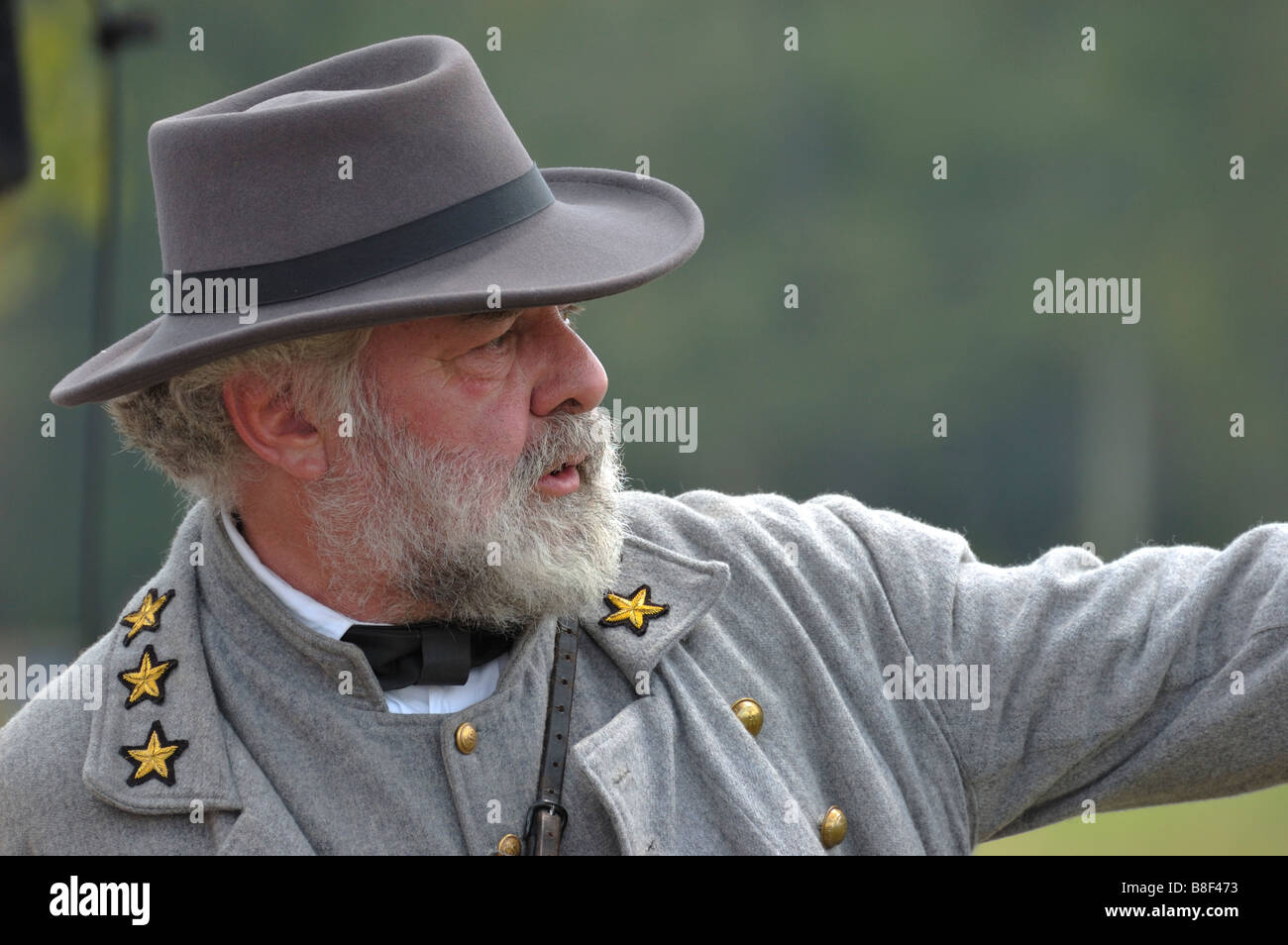 Confederate General Robert E Lee reenactor at the 1862 American Civil ...