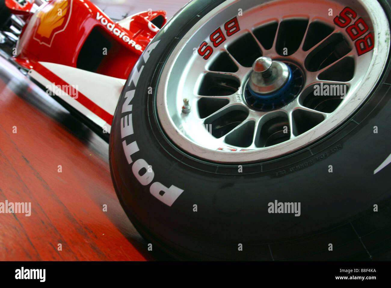 A low wheel angle of a classic Ferrari F1 car Stock Photo - Alamy