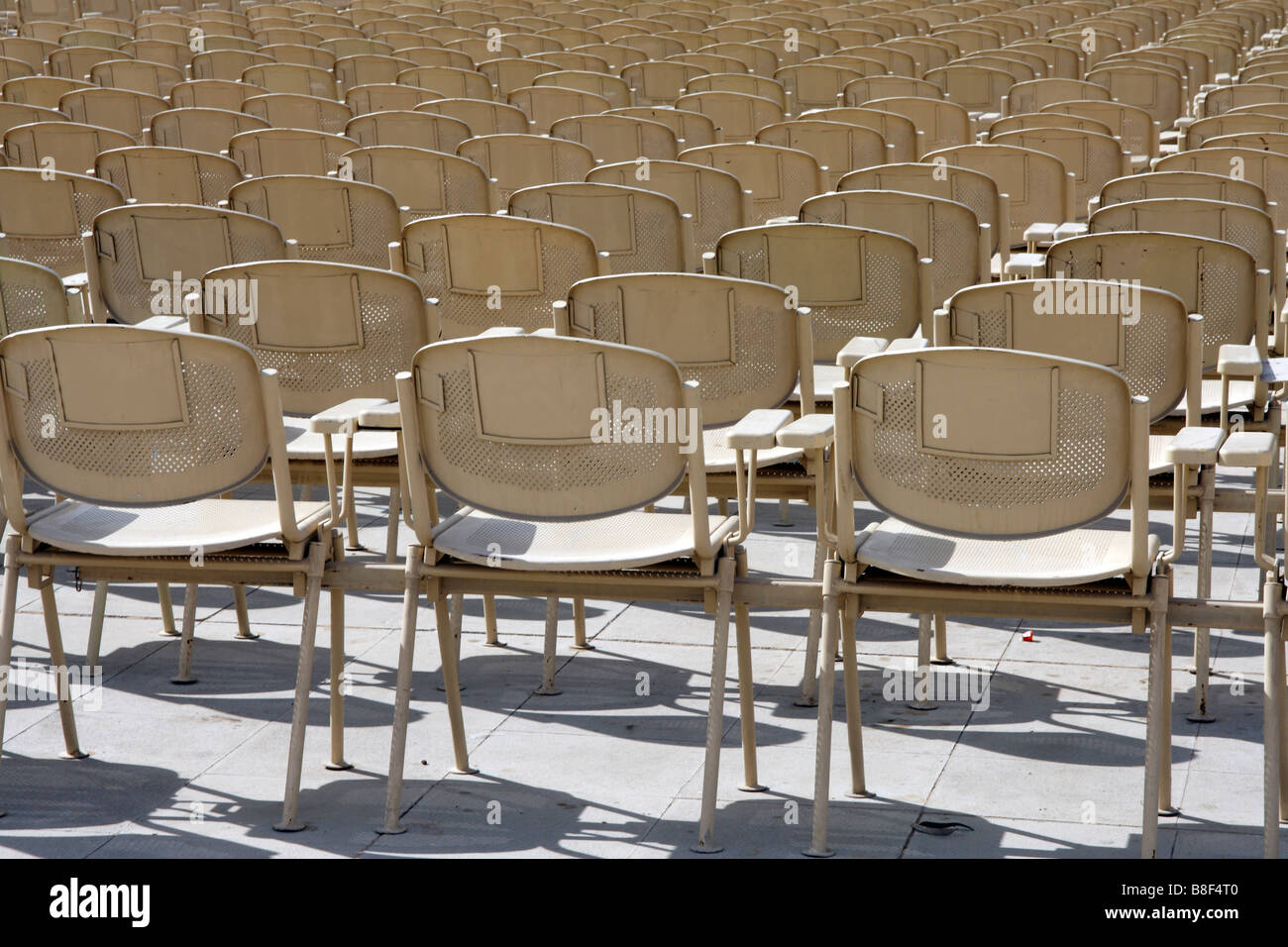 Seating for the sound and light shows at the Pyramid of Chephren and ...