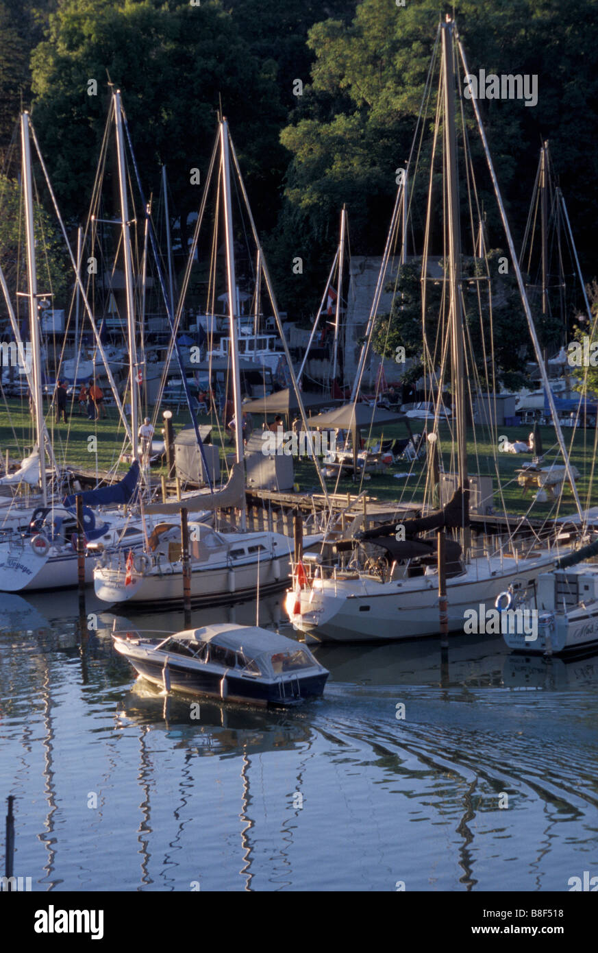 Bayfield Ontario Marina on Bayfield River with Sailboats Motor boat and ...
