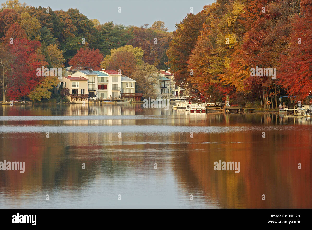 Fall on Lake Anne, Reston VA Stock Photo - Alamy