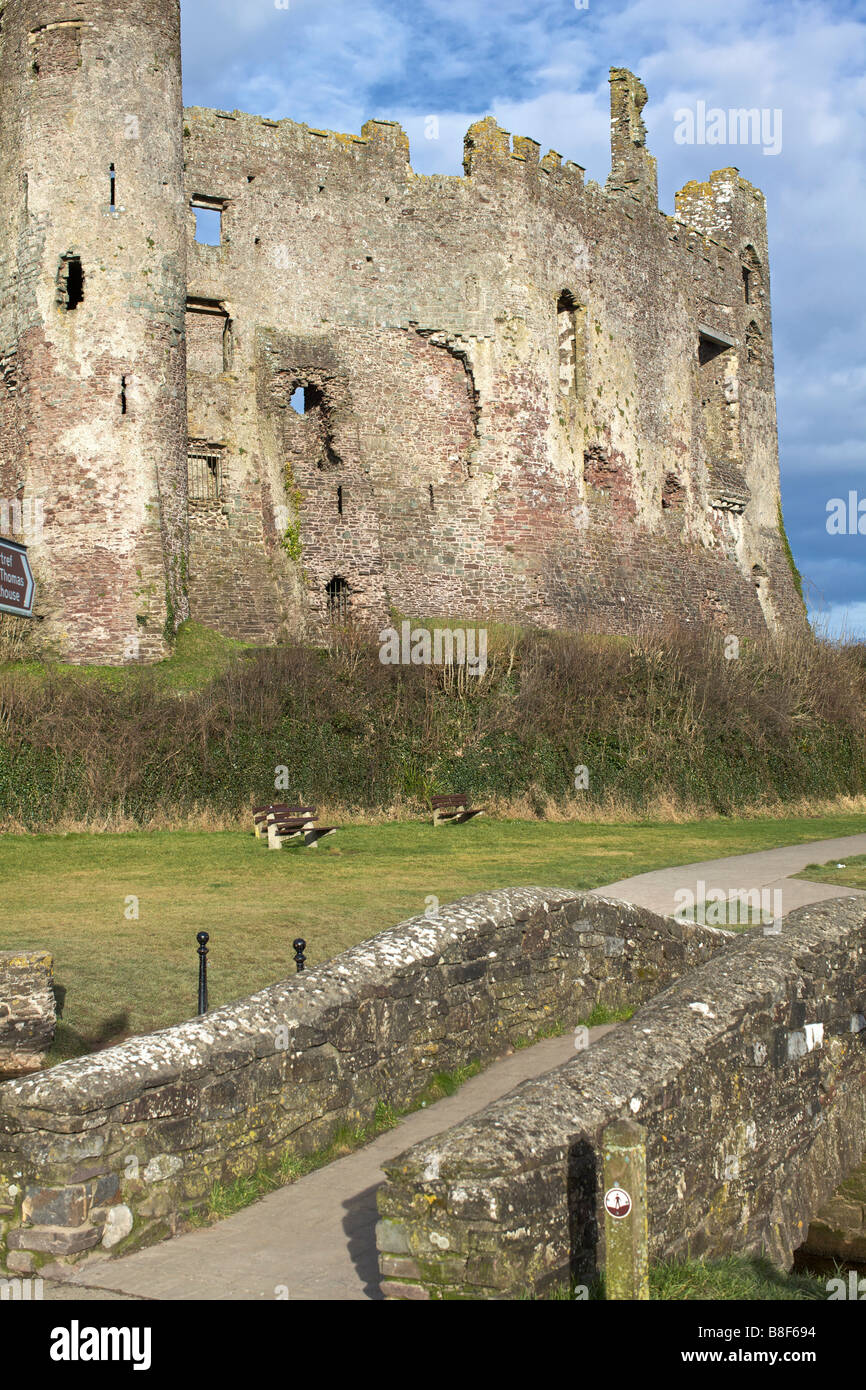 Laugharne castle Wales Stock Photo - Alamy