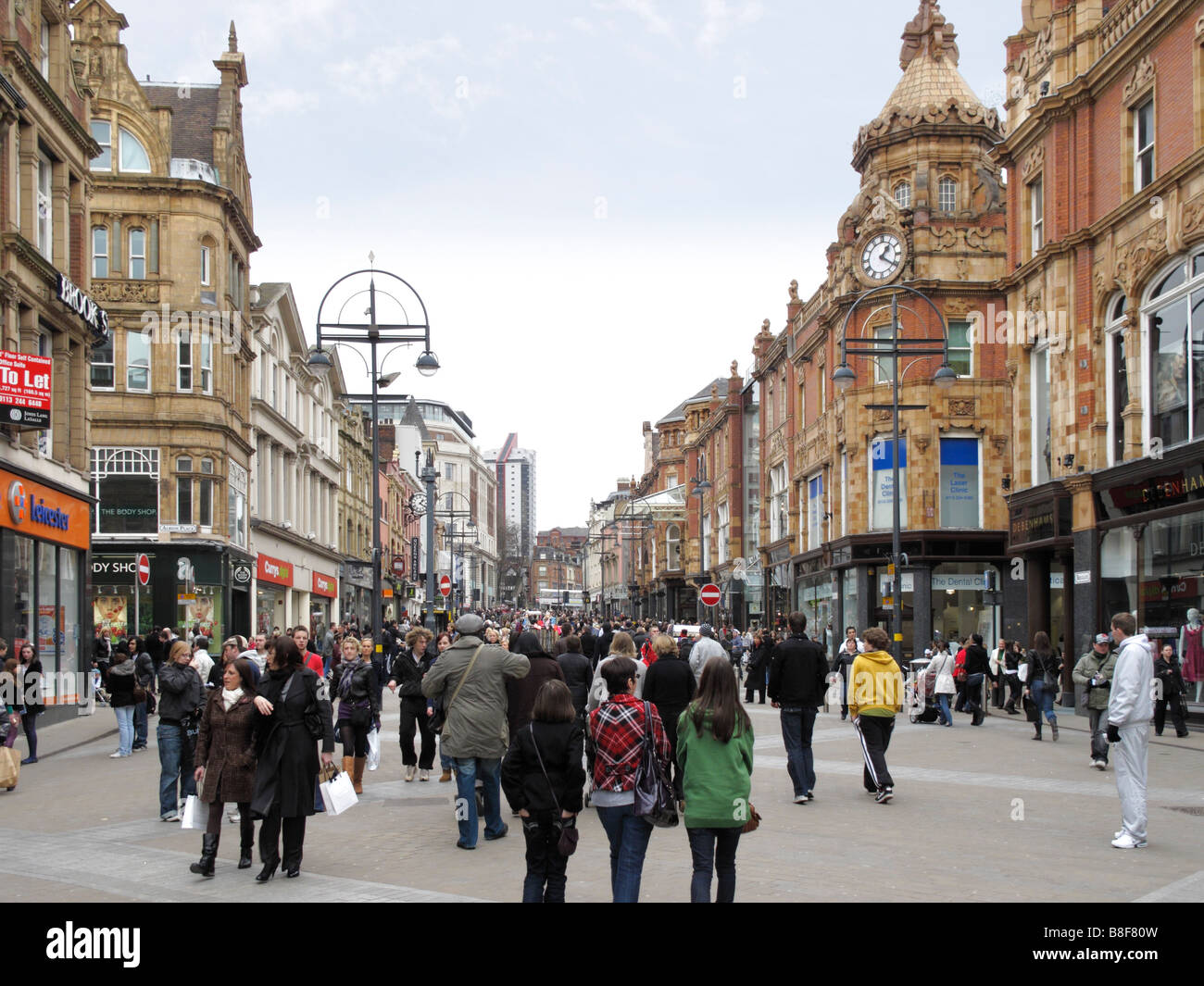 Briggate (the main shopping street in the city centre), Leeds, West ...