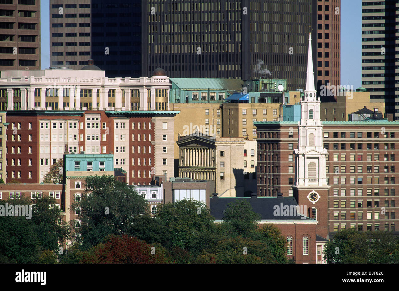 Park Street Church, Boston Common, city skyline Stock Photo - Alamy