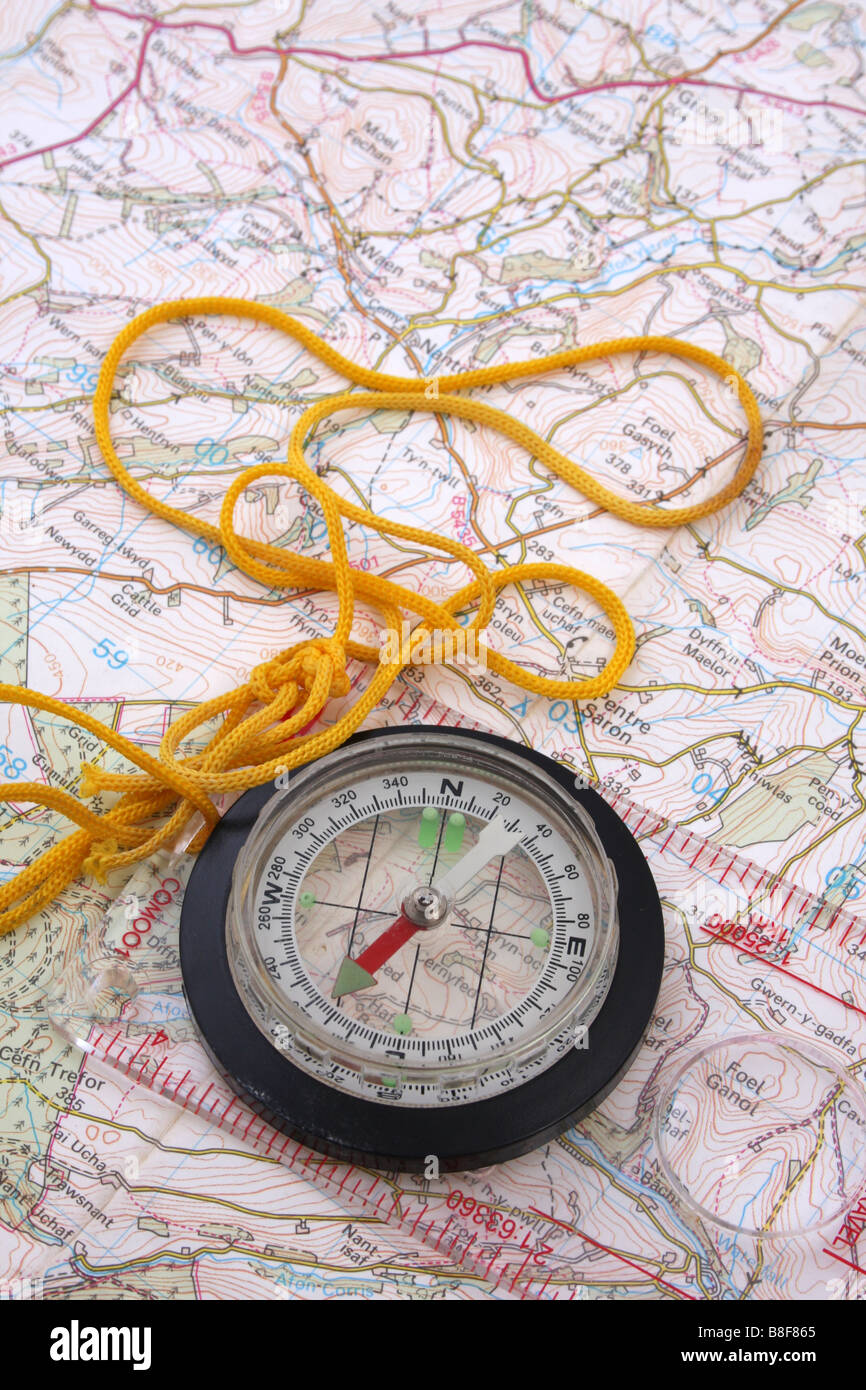 compass on top of a map Stock Photo - Alamy