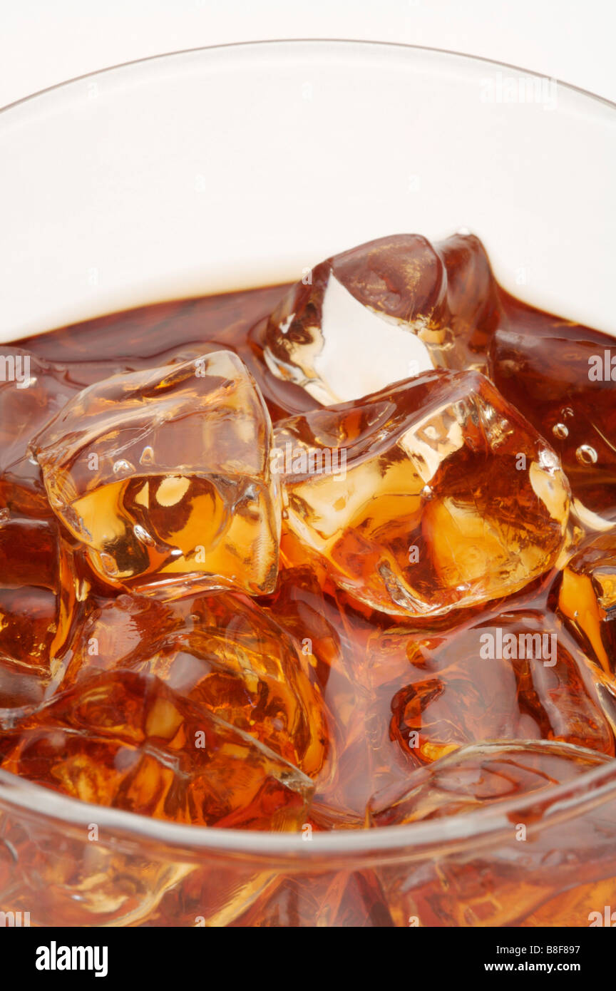Glass of iced black tea close up Stock Photo - Alamy