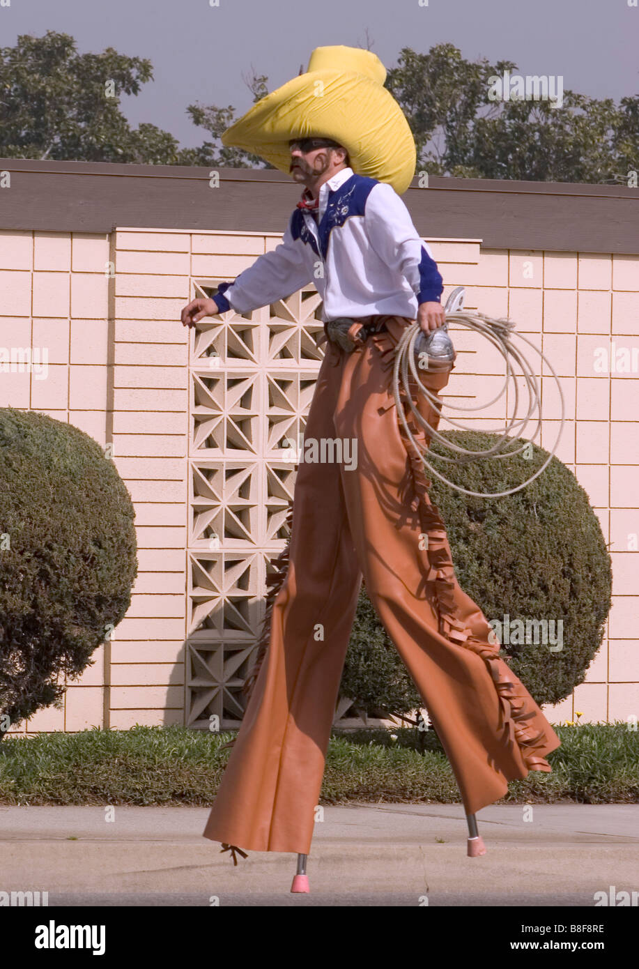 Stilt walker Cowboy Alessandro J Thompson in the Chinese New Year ...