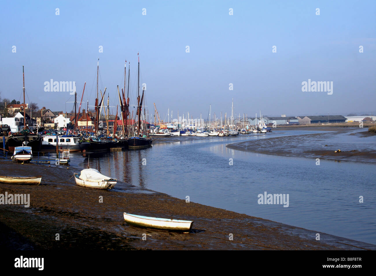 THAMES BARGES MOORED AT HYTHE QUAY. MALDON ESSEX. UK Stock Photo - Alamy