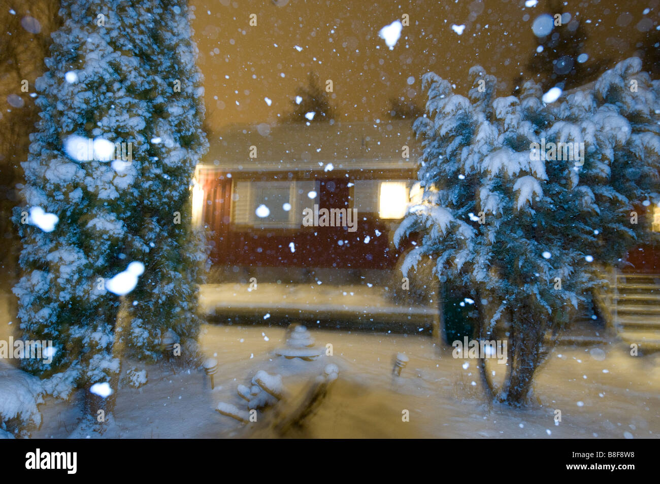 Snowfall, abstract concept, Sweden Stock Photo - Alamy