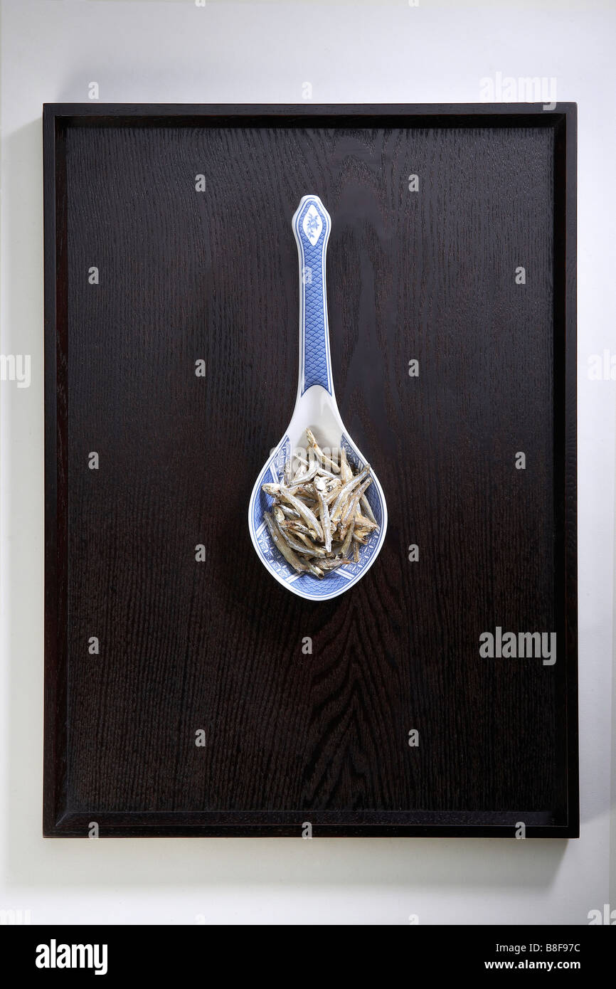 Seafood In The Spoon,Still Life Stock Photo - Alamy