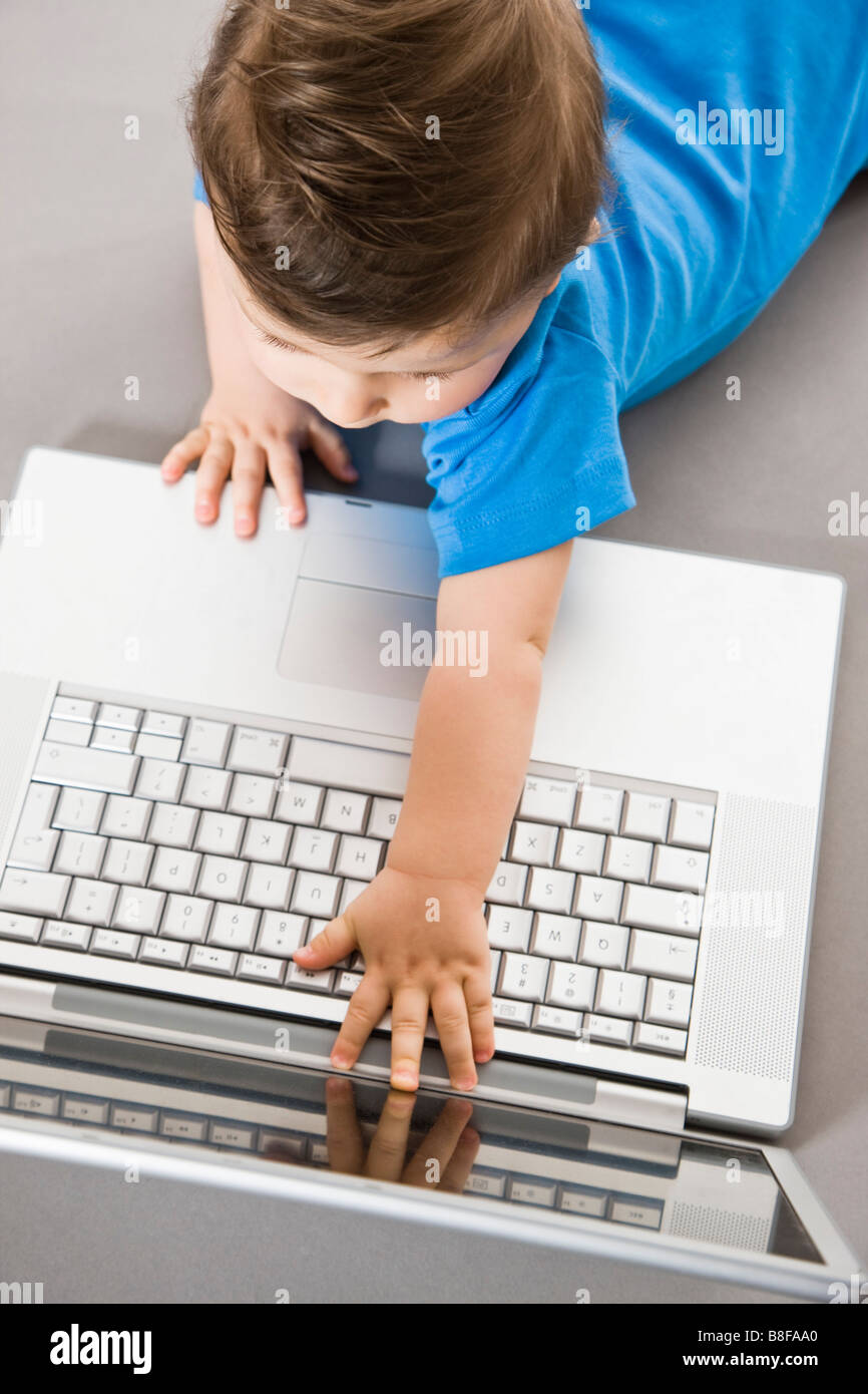 baby with laptop Stock Photo - Alamy