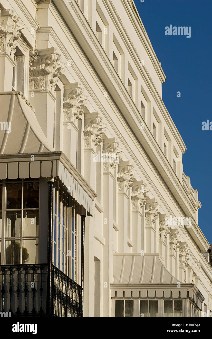 Regency facades of Sussex Square, Kemptown, Brighton, England Stock ...