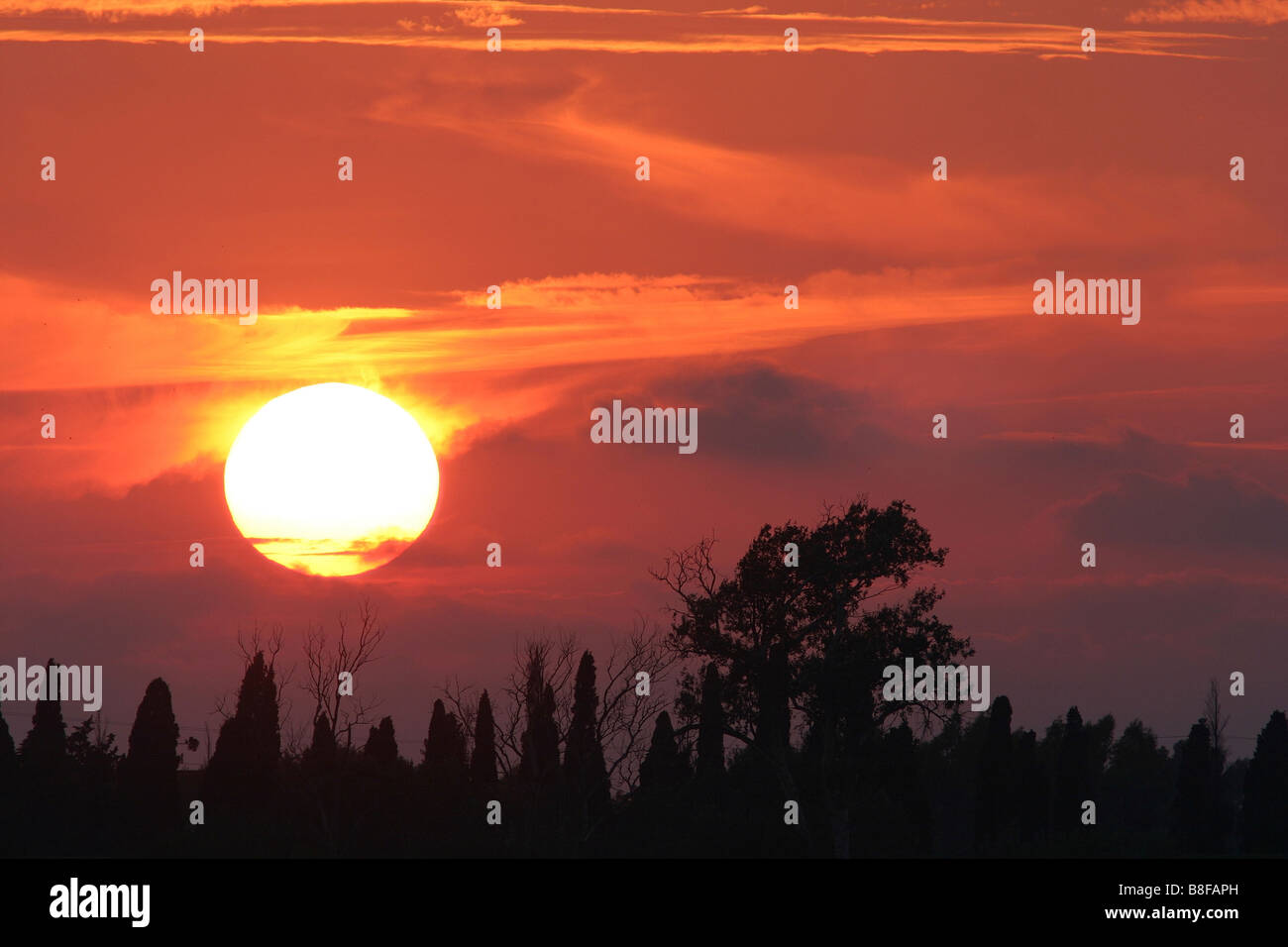Sun, Dawn, Red, Landscape Stock Photo - Alamy