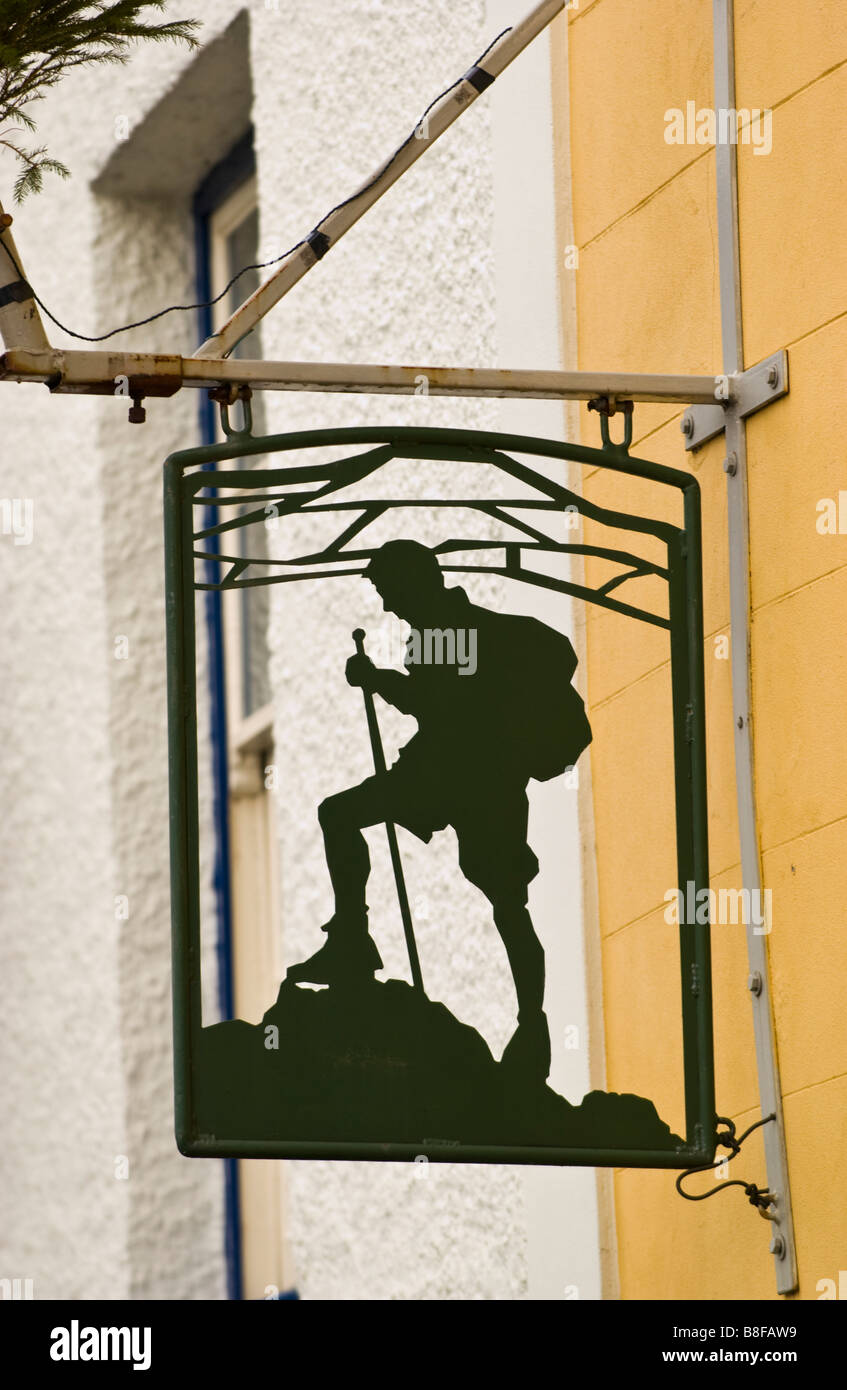 Silhouette sign hanging outside Crickhowell Adventure shop selling ...