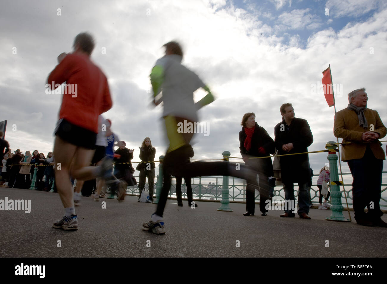 Runners during Sussex Beacon charity half marathon on Brighton seafront ...