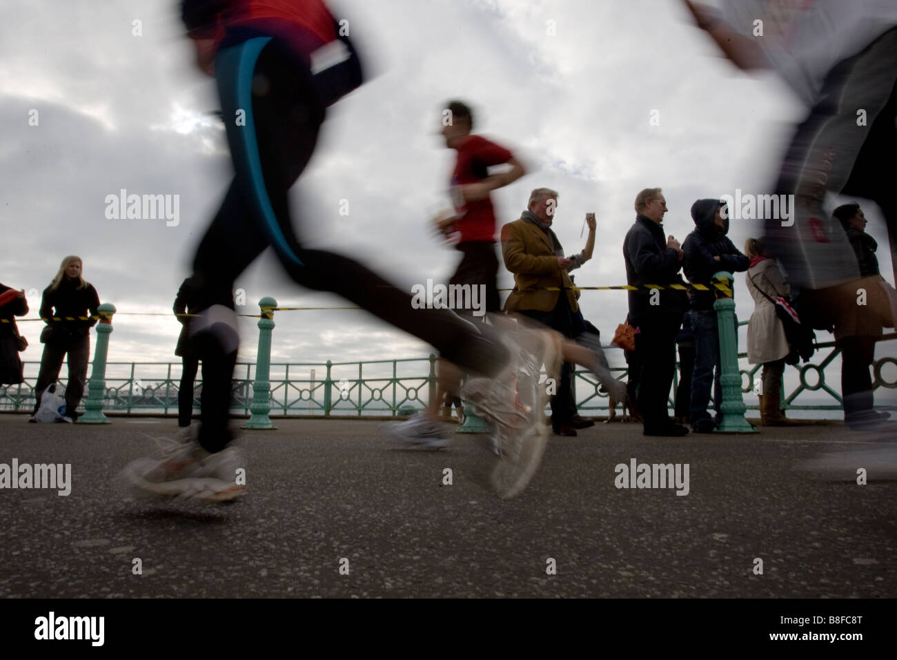 Runners during Sussex Beacon charity half marathon on Brighton seafront ...