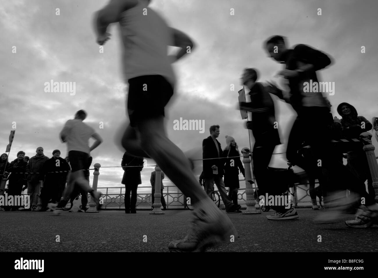 Runners during Sussex Beacon charity half marathon on Brighton seafront ...