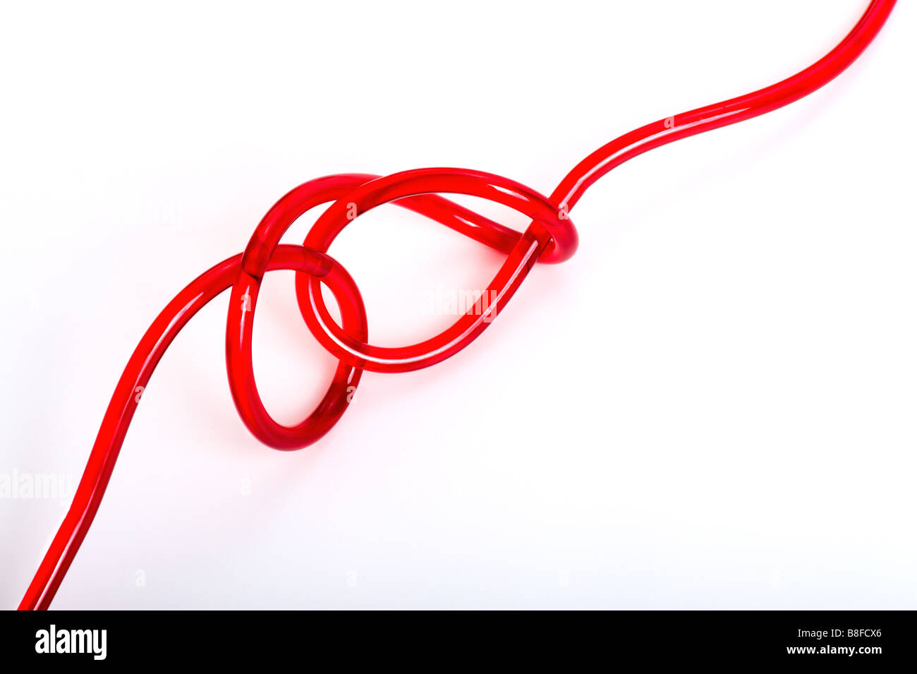 Knot of the gel red jumping-rope Stock Photo - Alamy