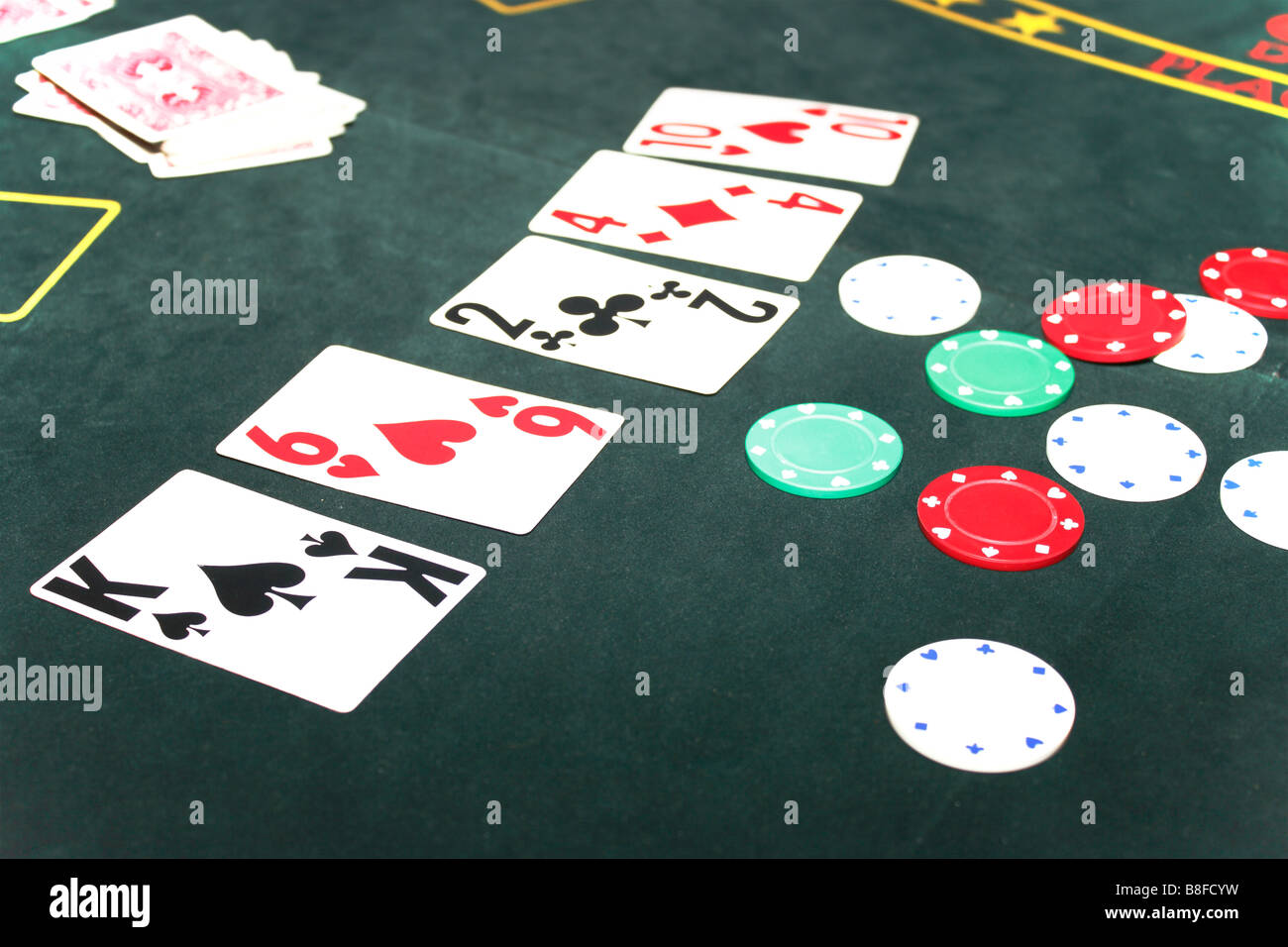 Poker Chips on a Playing table Stock Photo - Alamy