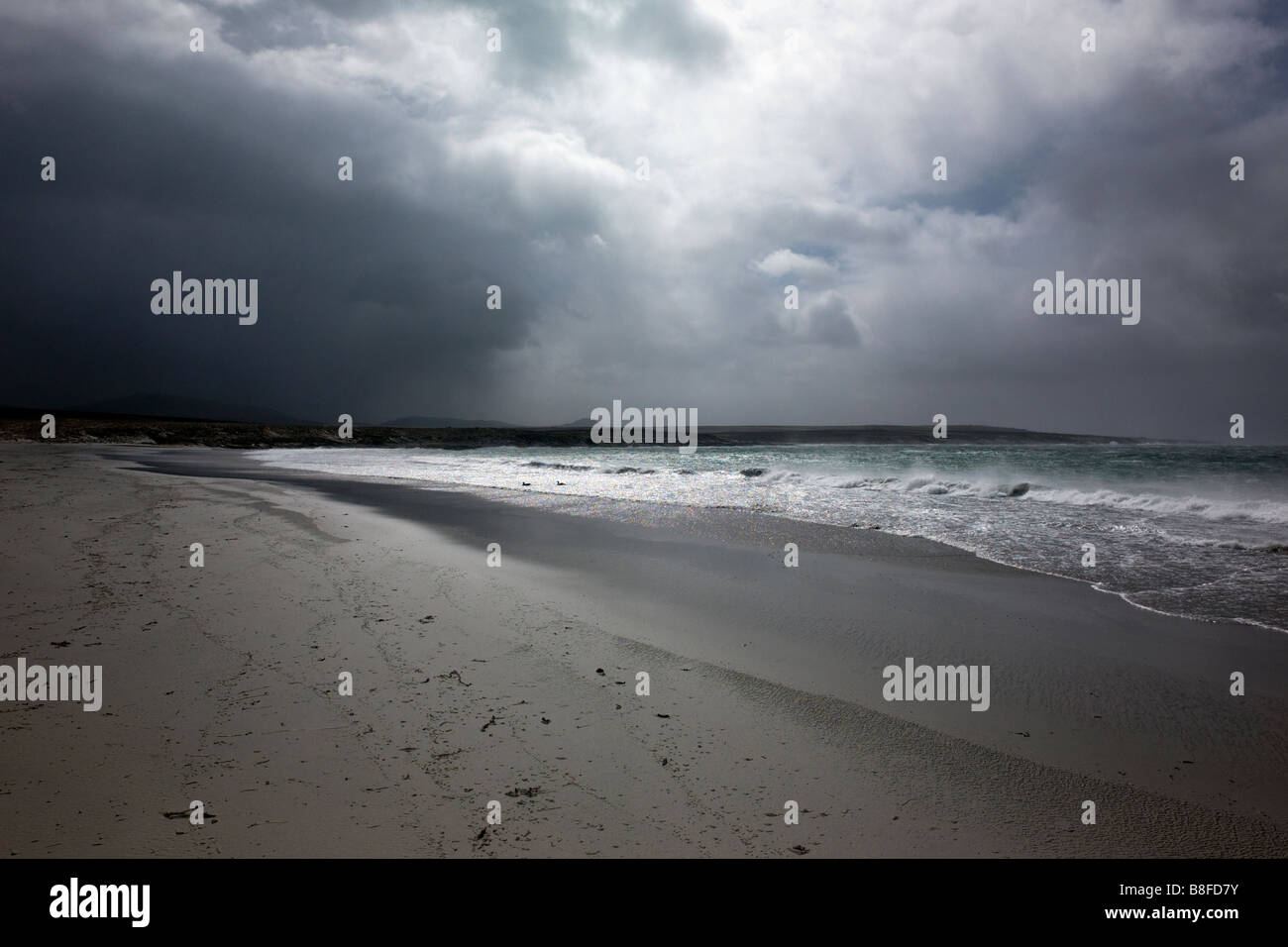 Bluff Cove East Falklands on a windy morning in early summer Stock ...