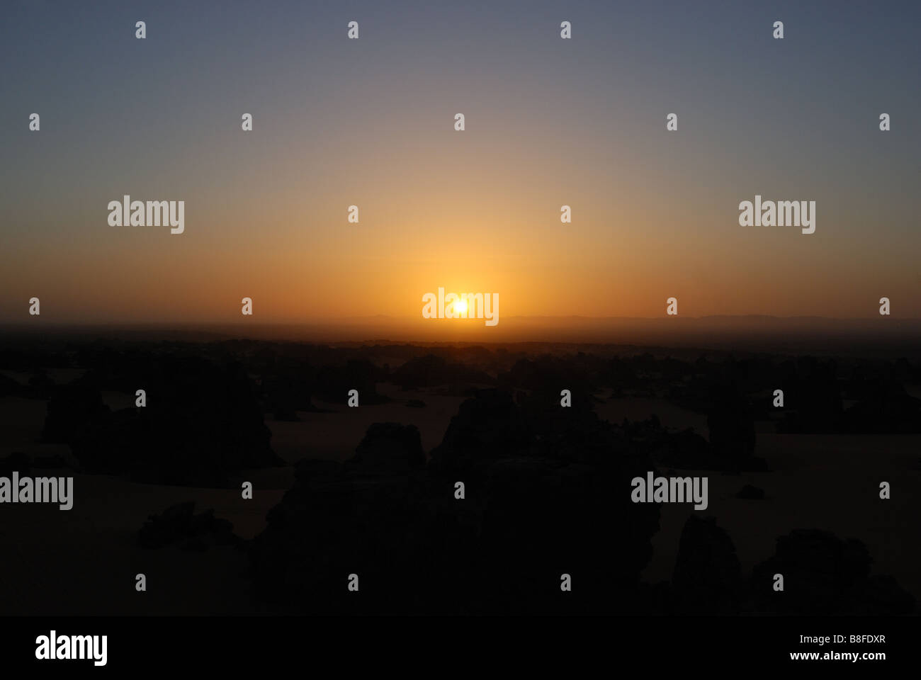 Sunset in Tassili Maghidet (Maghridet or Libyc Tassili), Libya Stock ...