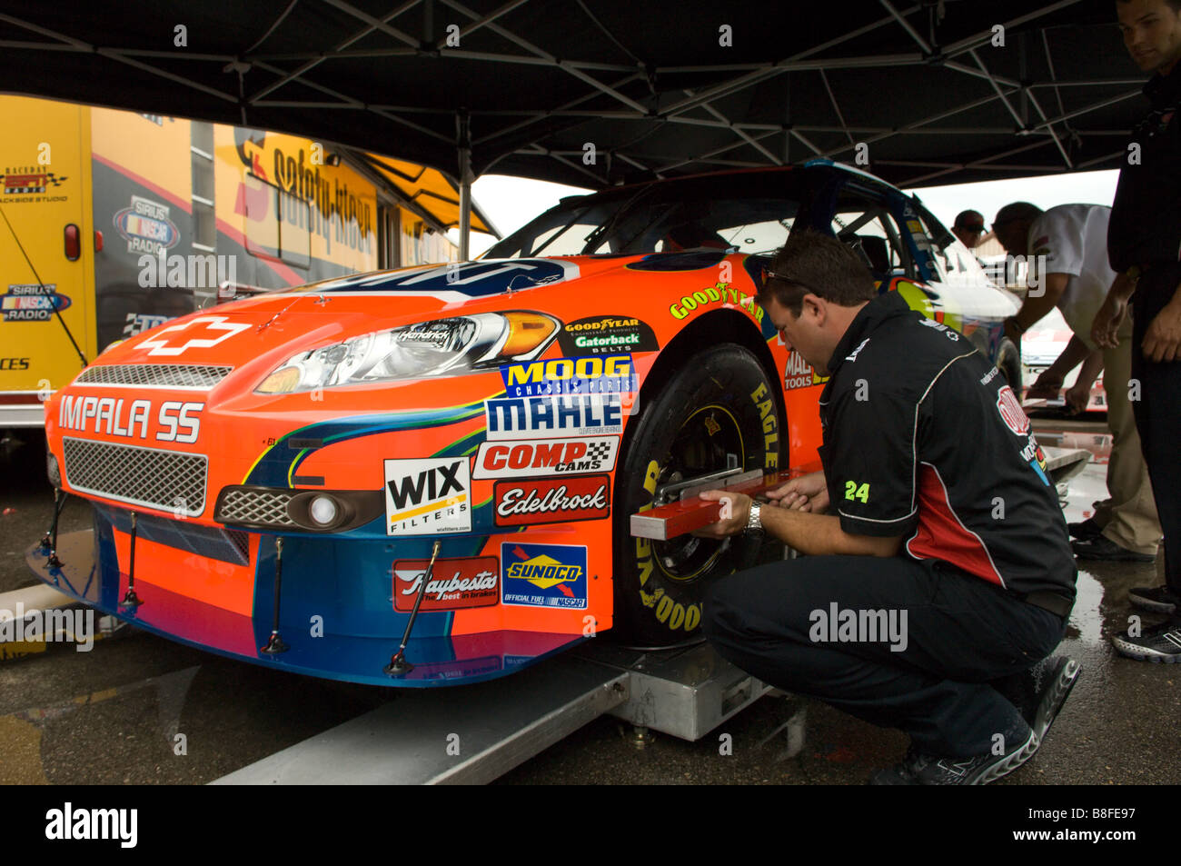 Jeff Gordon's Chevrolet Impala SS NASCAR race car goes through tech ...