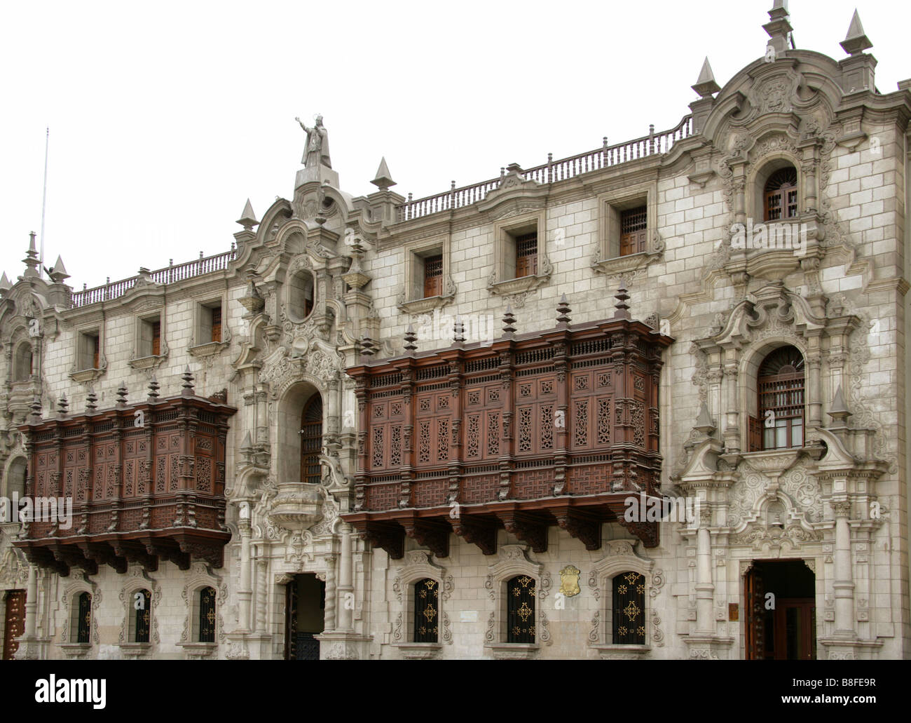 Archbishop's Palace of Lima, Plaza Mayor or Plaza de Armas, Lima, Peru ...