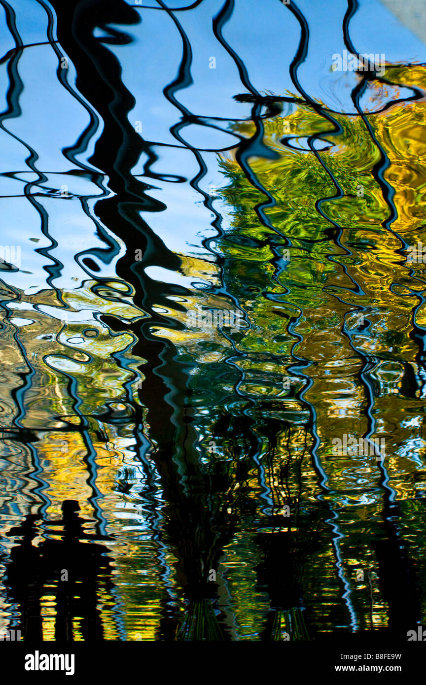 Glass reflections in water Stock Photo - Alamy