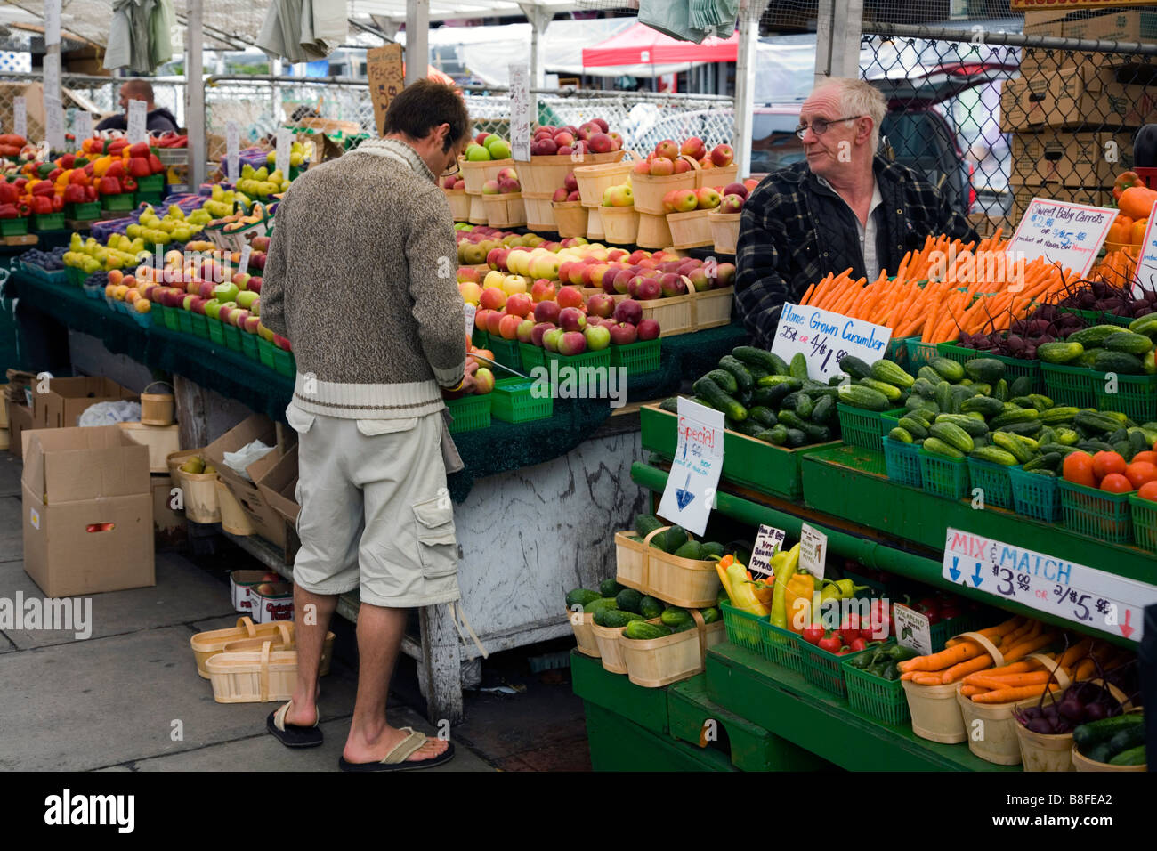 A weekly farmers market at Byward Market in downtown Ottawa Canada ...