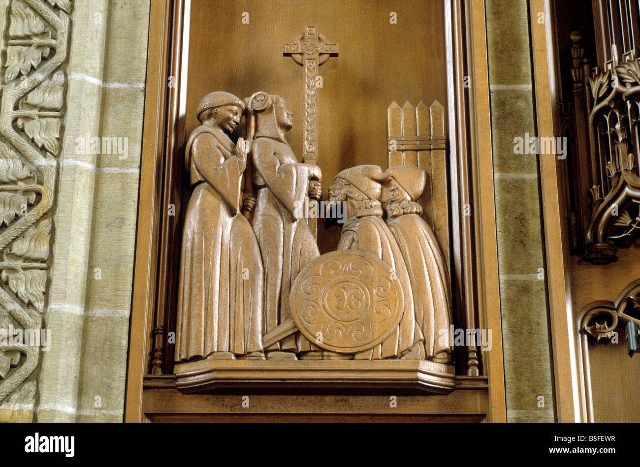 Oban St Columba's Cathedral woodcarving of Saint Columba preaching to ... Oban St Columba's Cathedral woodcarving of Saint Columba preaching to ...