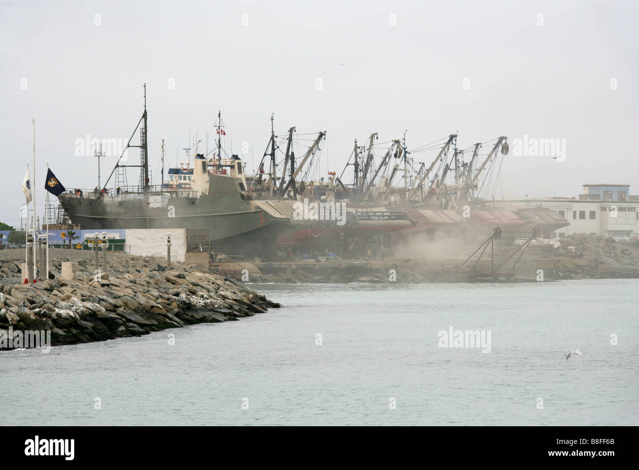 Harbour and Dry Docks, Port of Callao, Lima, Peru, South America Stock ...