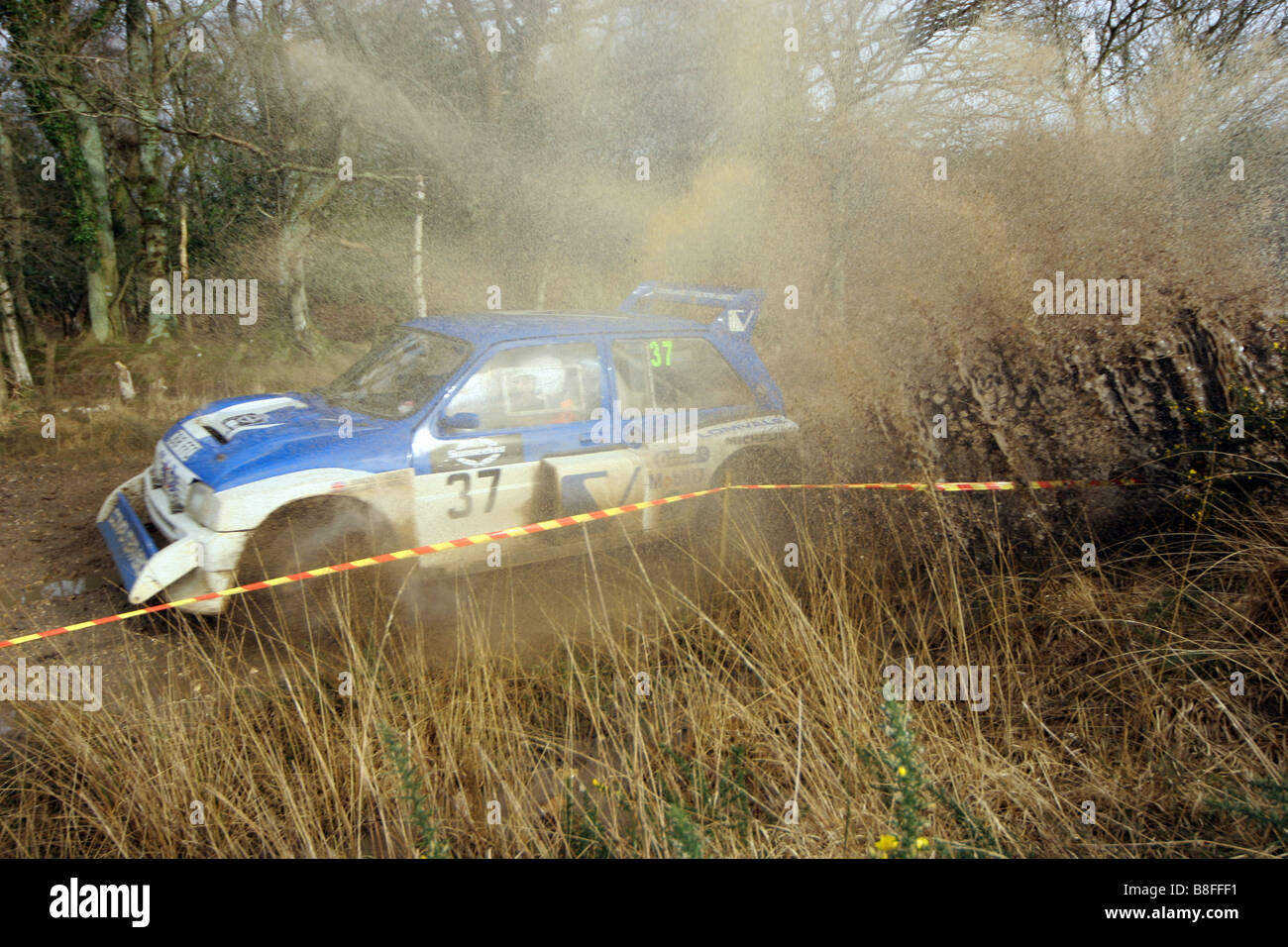 Cars performing at Sunseeker Rally 2007, historic MG Metro 6R4 running ...