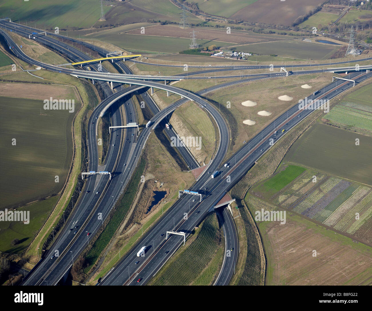 Motorway Interchange, A1-M62, Ferrybridge, West Yorkshire, Northern ...