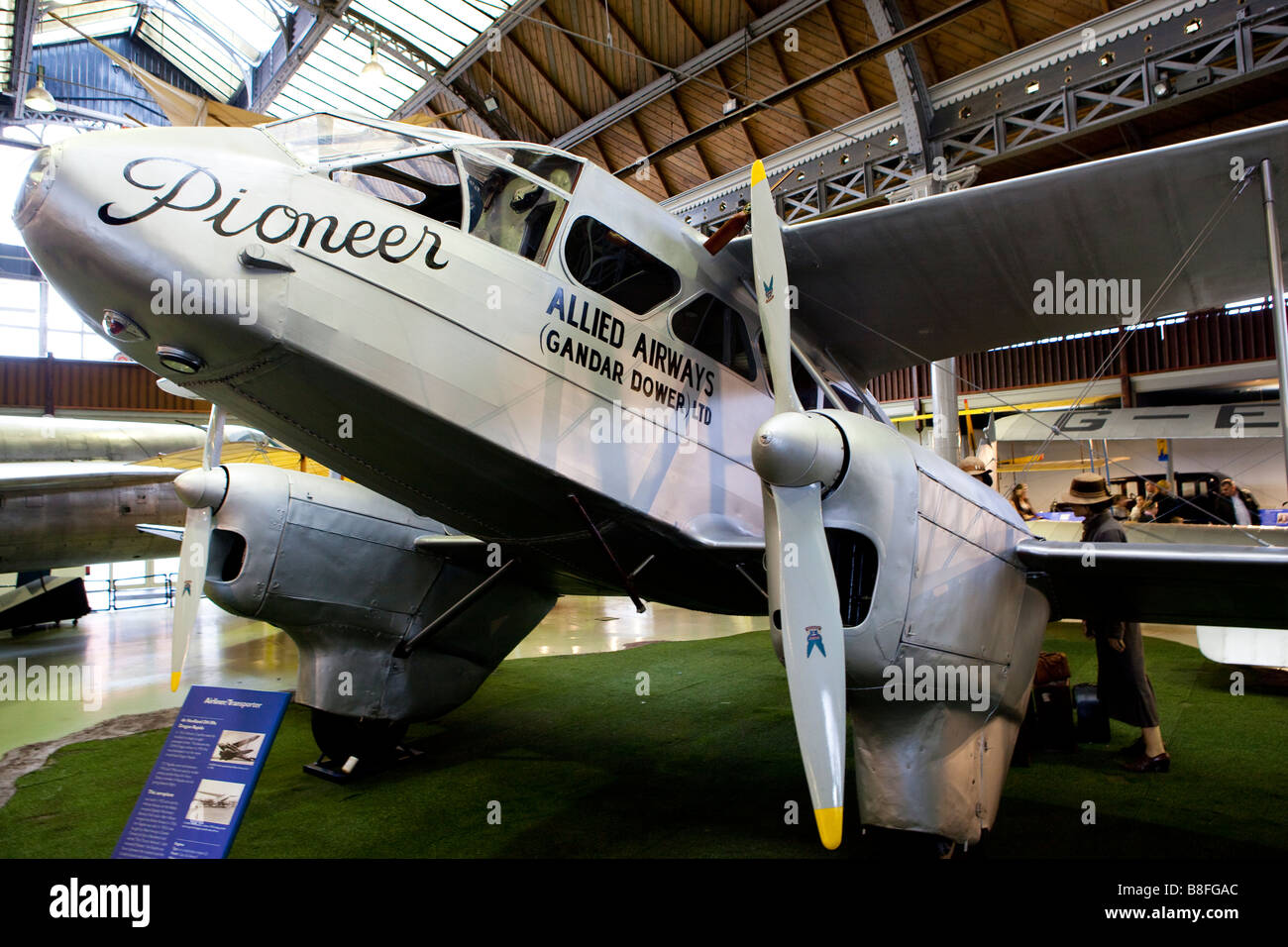 Early Passenger Biplane in Museum Stock Photo - Alamy