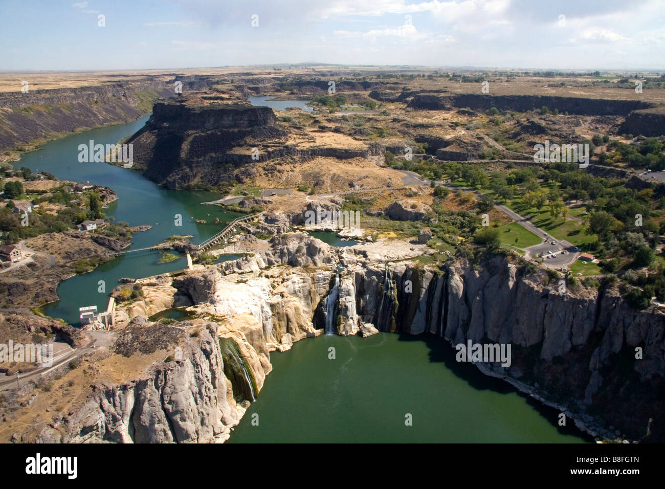 Aerial view of Shoshone Falls and the Snake River Canyon near Twin ...