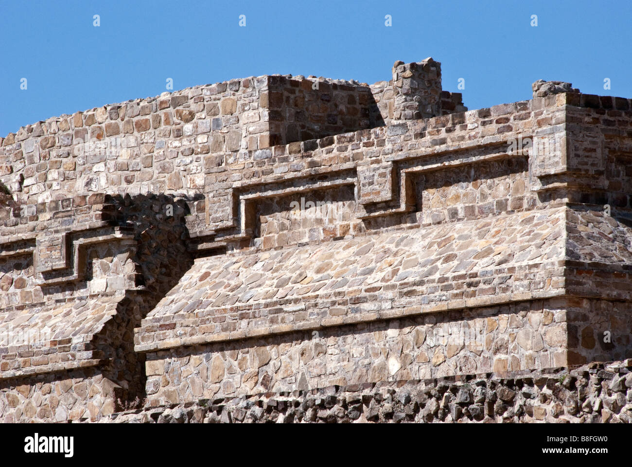 typical Zapotec geometric stonework decoration in the archaeological ...