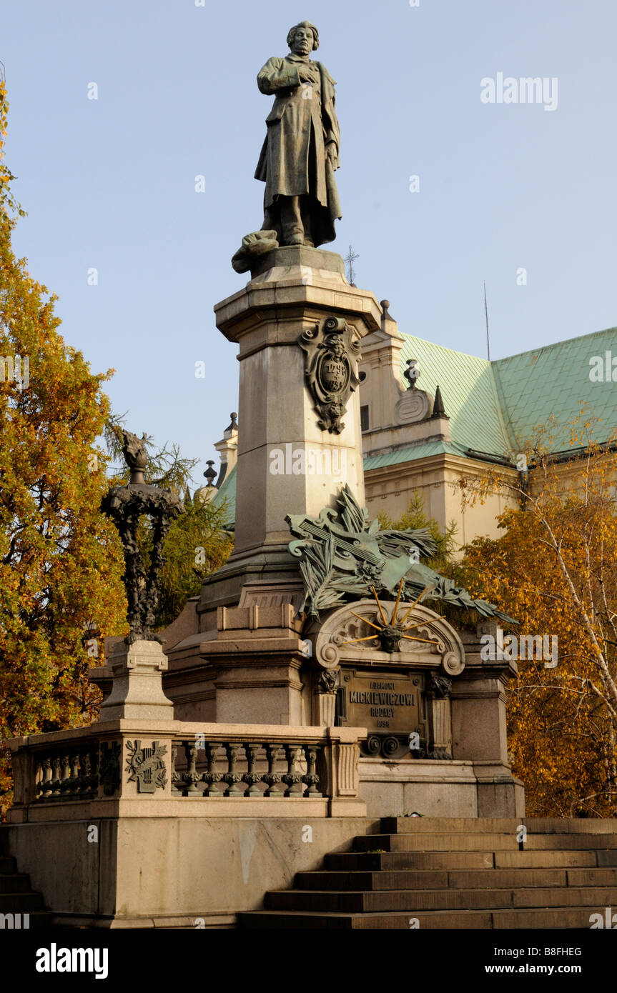 Adam Mickiewicz Monument, Warsaw, Poland Stock Photo - Alamy