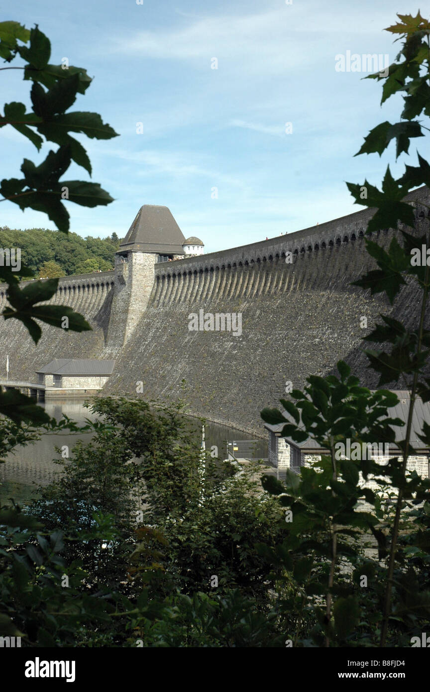 DRY SIDE OF THE MOHNE DAM IN GERMANY Stock Photo - Alamy