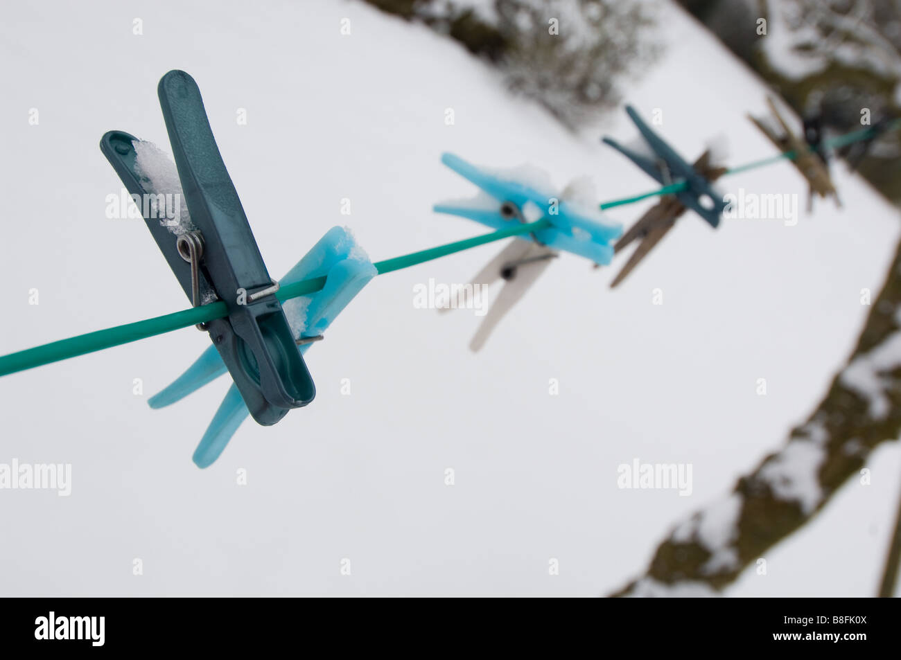 Washing line snow hi-res stock photography and images - Alamy