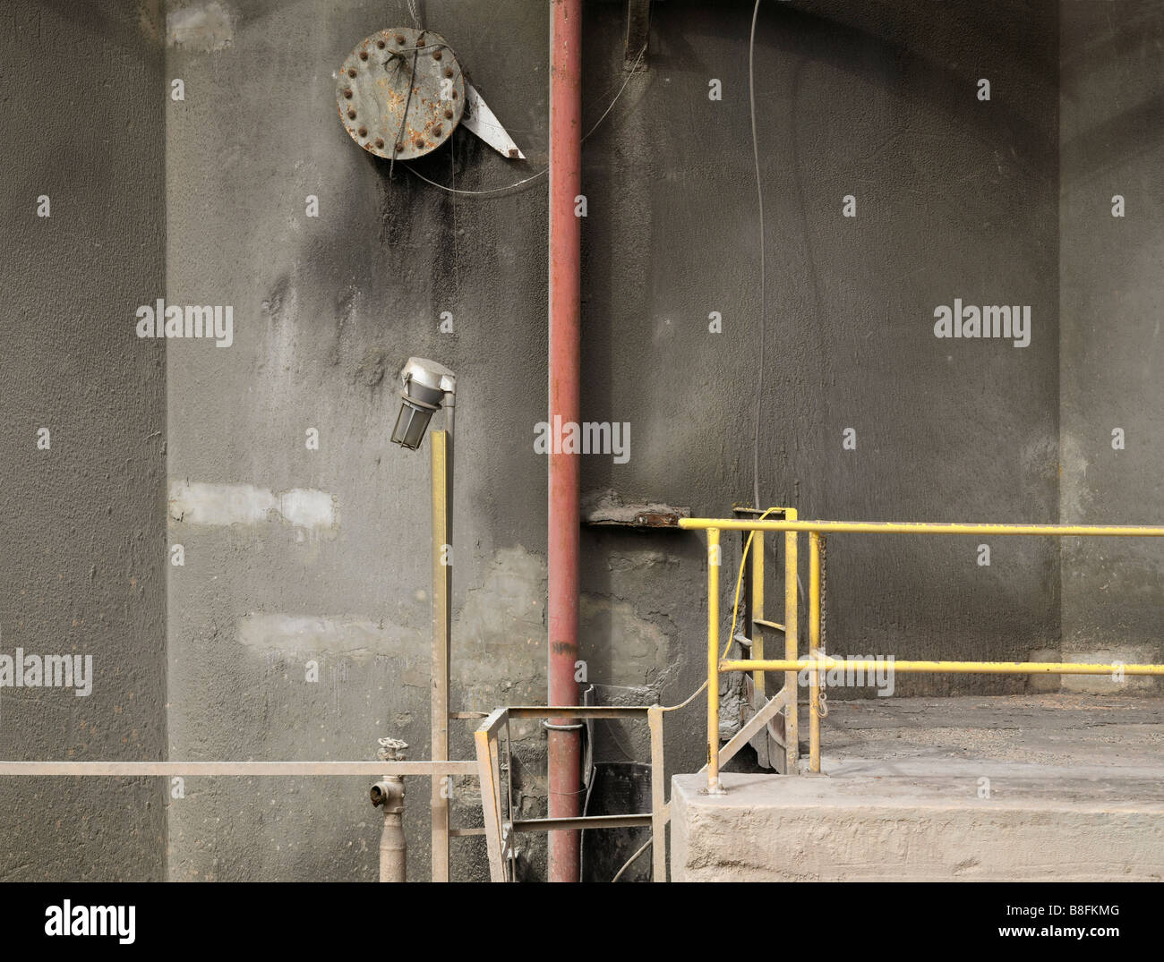 Red Lamp post in cement factory Stock Photo - Alamy