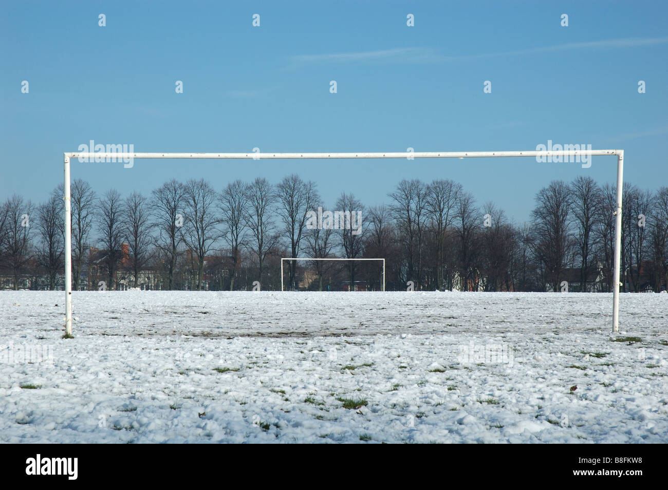 Football pitch with snow hi-res stock photography and images - Alamy