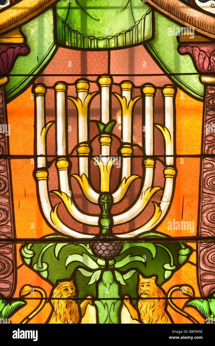 Jewish synagogue stain glass window hi-res stock photography and images ...
