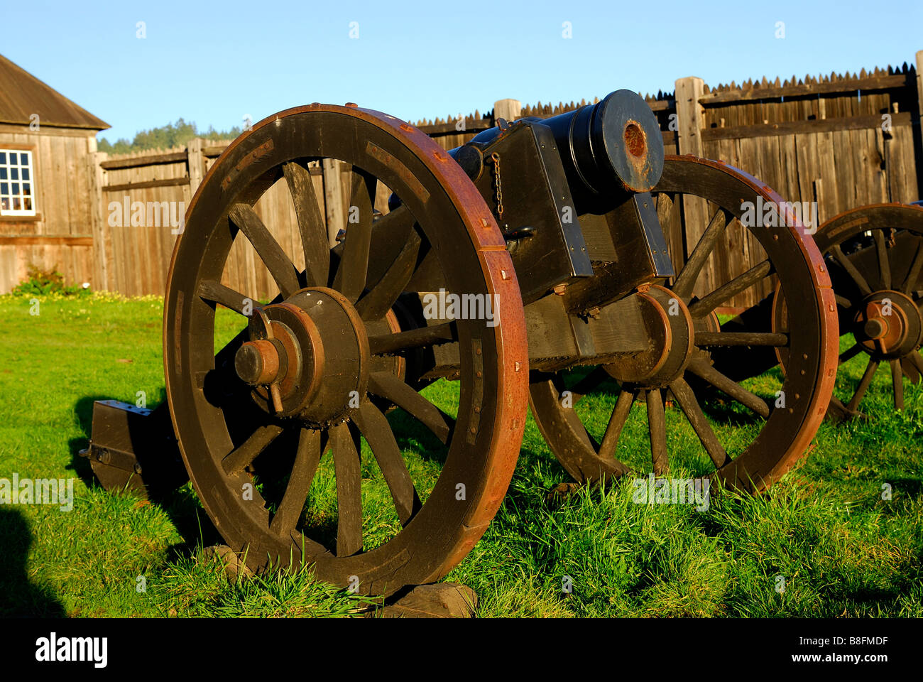 old cannon with wood wheels Stock Photo - Alamy