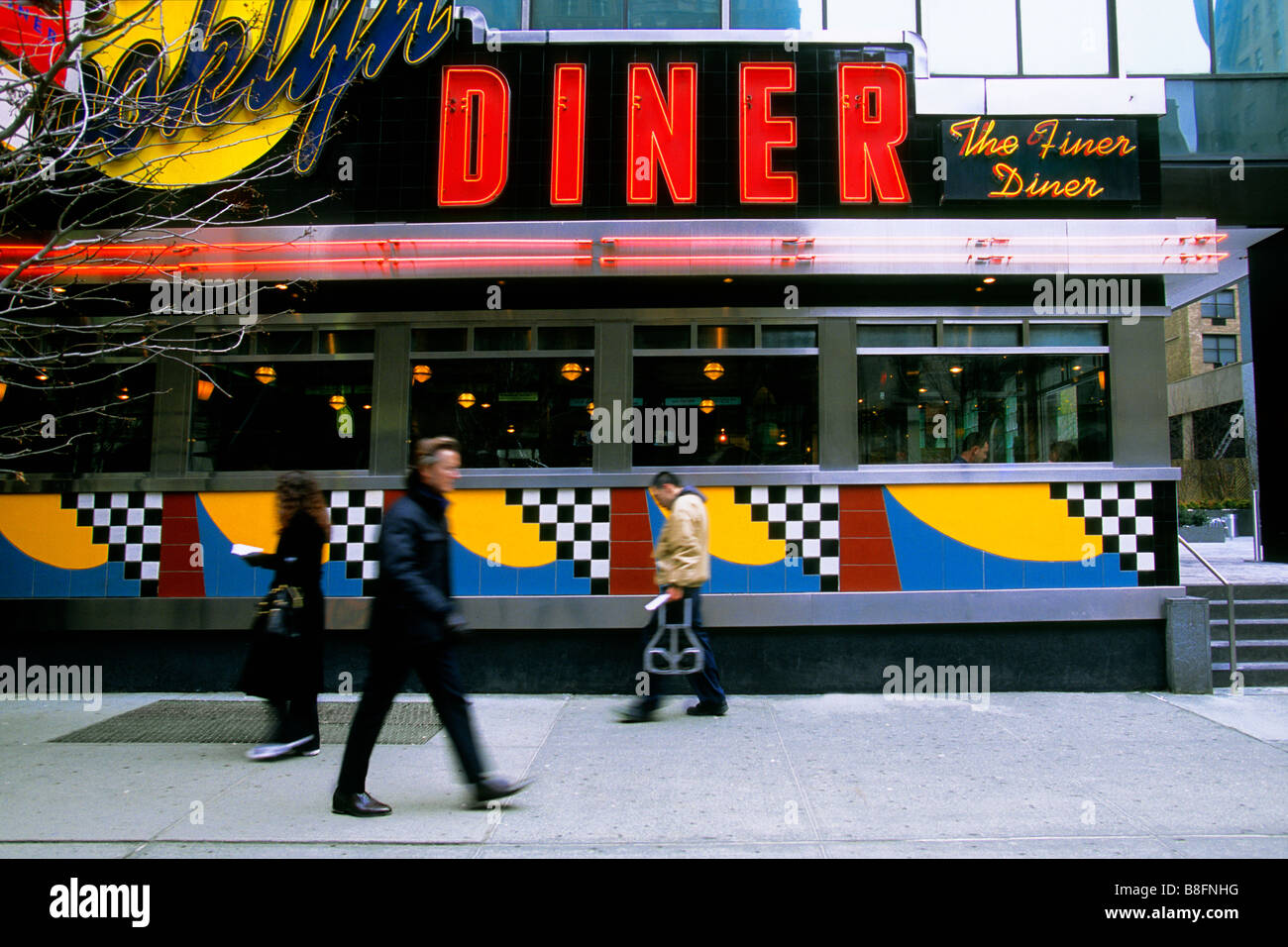 Brooklyn Diner colorful exterior. New York City, Chelsea, Midtown New ...